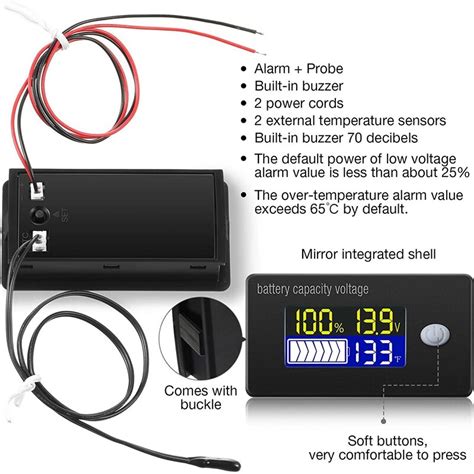 Battery Capacity Voltage Meter With Temperature Se Grandado