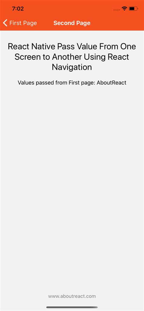 Passing The Value From One Screen To Another In React Native