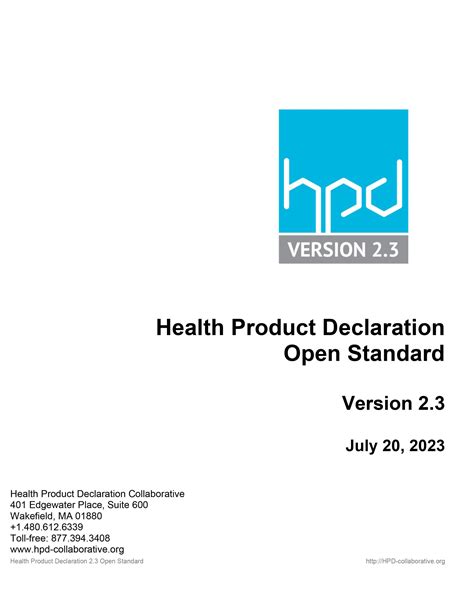 Hpd 23 Standard Update Hpd Collaborative