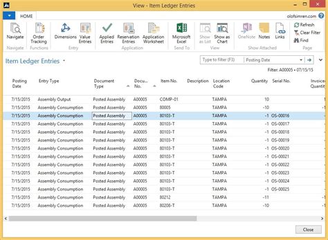 Assembly Order Posting To General Ledger Olof Simren Microsoft