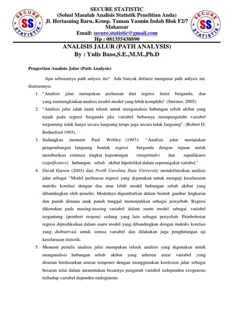 Path Analysis Analisis Jalur Pdf