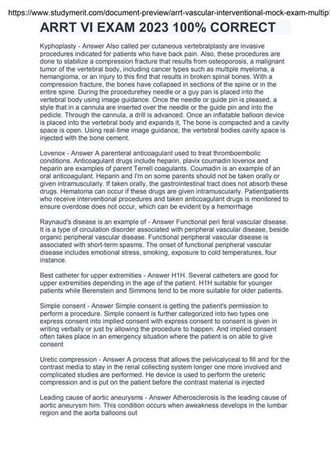 Clement Mwaura On Linkedin Arrt Vascular Interventional Mock Exam Multiple Choice Questions