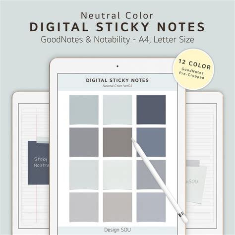 Digital Sticky Notes Neutral Color Goodnotes Notability Etsy Sticky
