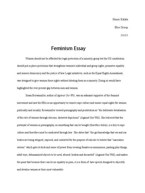 Feminism Essay Pdf Equality Rights Feminism