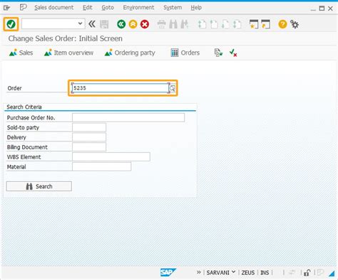 You Will Be Navigated To The Change Sales Order Overview Screen Add A Condition To Check And