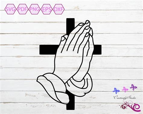 Praying Hands And Cross Svg Church Image Cross Decal Mug Image