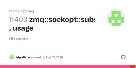 Zmq Sockopt Subscribe Usage Issue 403 Zeromq Cppzmq GitHub