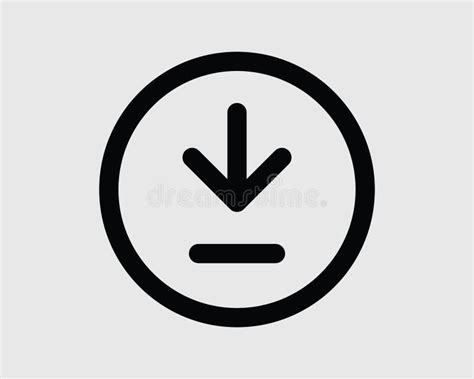 Download Arrow Round Icon Down Load Button Circle Outline Line Shape Loading Data Storage