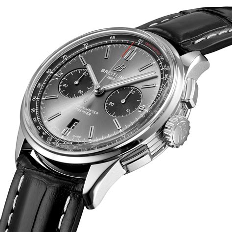 Breitling Premier B01 Chronograph 42 Leather Strap Watch Ab0118221b1p1