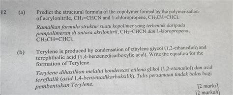 Solved 12 A B Predict The Structural Formula Of The