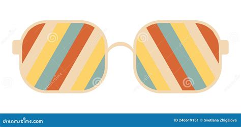 Psychedelic Sunglasses In The Style Of The 1970 Retro Groovy Graphic
