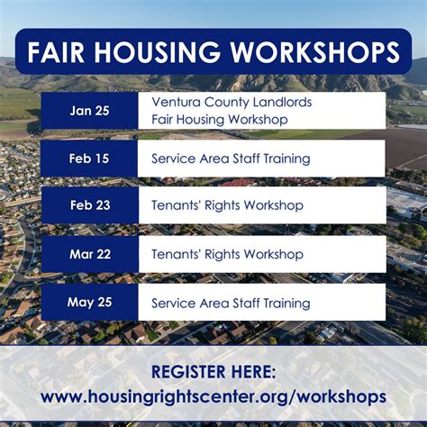 The Housing Rights Center Is Hosting Several Workshops In Ventura
