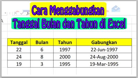 Cara Menggabungkan Tanggal Bulan Dan Tahun Di Excel Neicy Techno