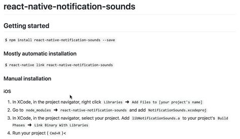 React Native Notification Sounds Rreactnative