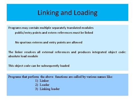 Linking And Loading Linking And Loading Programs May