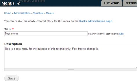 manage menus in drupal drupal tutorial fastcomet