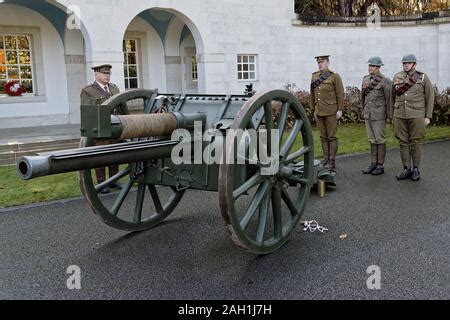 British Army Ordnance Qf 18 Pounder Field Gun Of Ww1 Showing Rifled