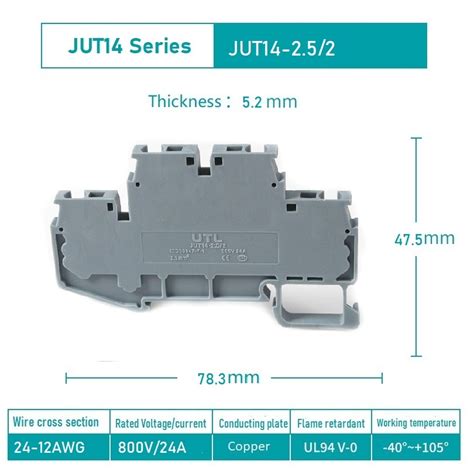 Utl Four Lead Through Type Wiring Terminals With Cover Spring Type