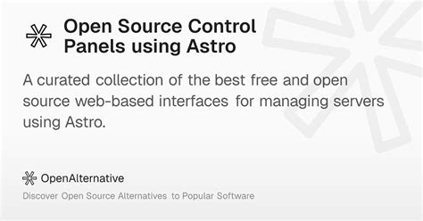 open source control panels using astro openalternative