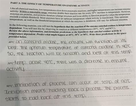 Solved The Effect Of Temperature On Enzyme Activity Like All