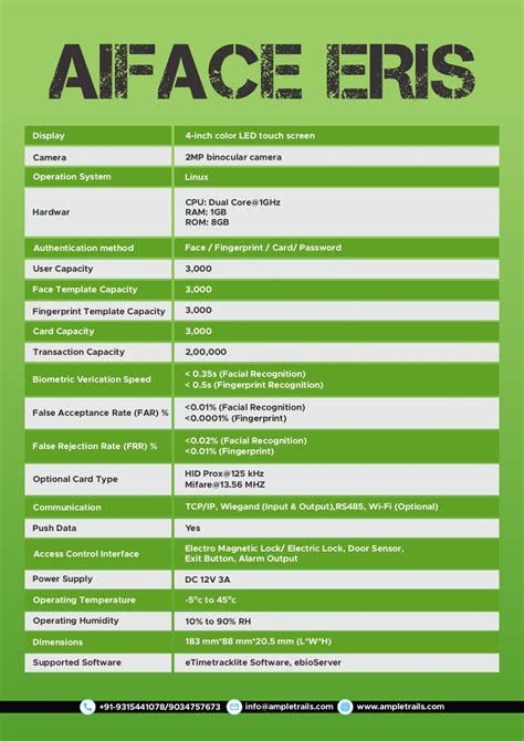 Essl Aiface Eris Face Recognition Attendance System Biometric Attendance
