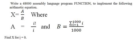 Write A 68000 Assembly Language Program Function To