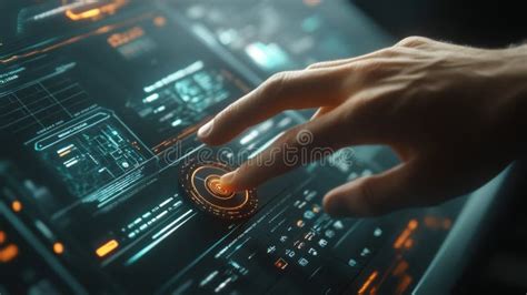 Futuristic Touchscreen Interface Interaction Stock Illustration Illustration Of Touchscreen