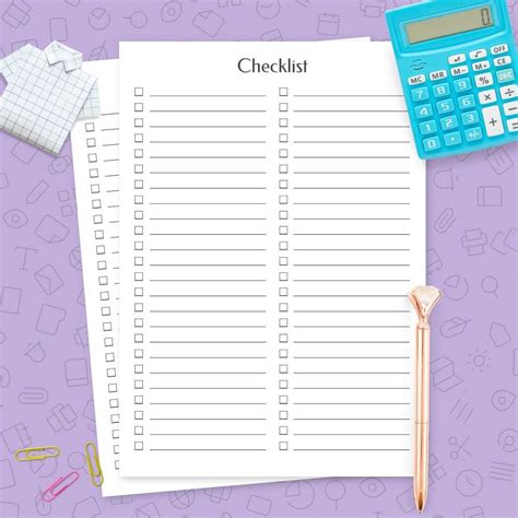 Blank Checklist Template Pdf Rebeccachulew Com