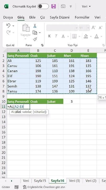 Microsoft 365teki Yeni Formül Al Take Formülü Excel Exceldersleri