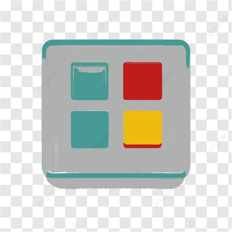 Metal Chrome Box Buttons In A Square Vector A Simplistic Colorful Icon