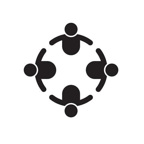 Plantilla De Icono De Trabajo En Equipo Editable En Color Negro