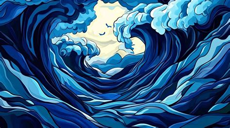 Blue Waves Wallpaper Wallpaper 4k