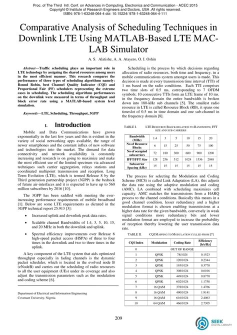 Pdf Comparative Analysis Of Scheduling Techniques In Downlink Lte