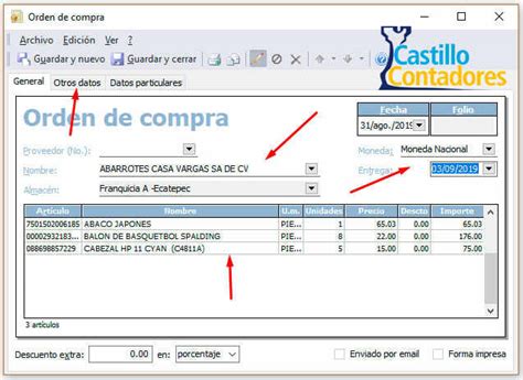 Manual Microsip Compras Como Crear Orden De Compra Castillo Contadores