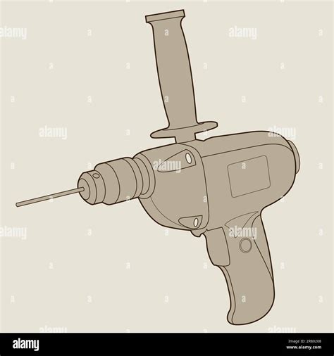 Electric Drill Machine Sketch