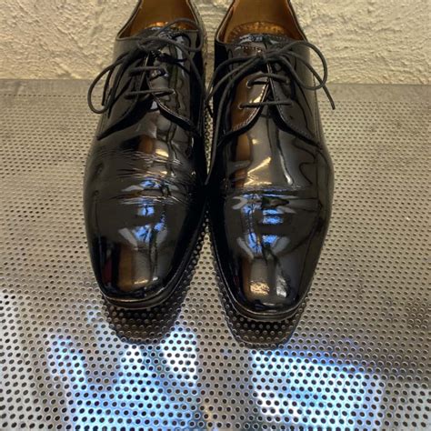Mens Florsheim Imperial Black Patent Leather Shoes Size 41s Used As