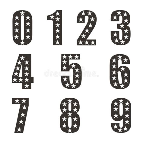 Set Of Numbers Made Of Stars Flat Vector Illustration Stock Vector Illustration Of Design