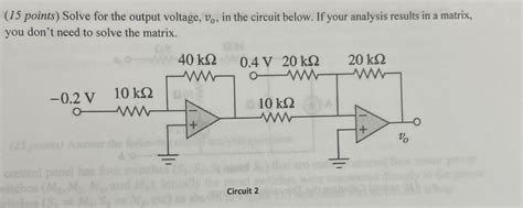 Solved Points Solve For The Output Voltage V In Chegg Com