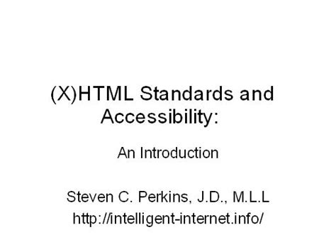 Xhtml Standards And Accessibility