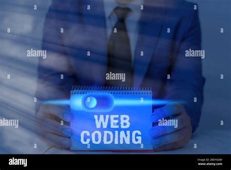 conceptual hand writing showing web coding concept meaning work