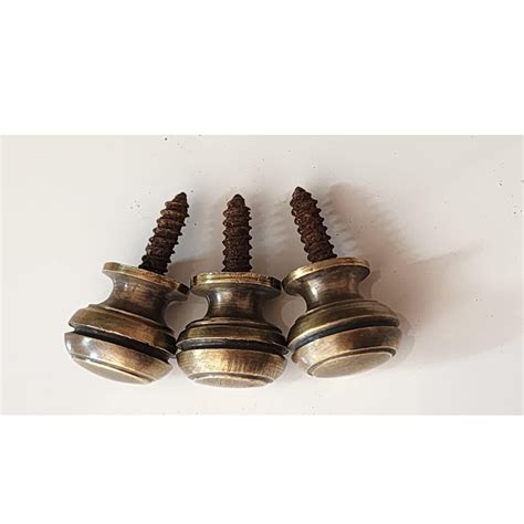 4 Solid Brass Small Stacking Barrister Bookcase 716dia Knobs Drawer Pulls Kk Ebay