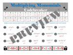 Multiplying Monomials Code Breaker An Exponents Activity Made By Teachers