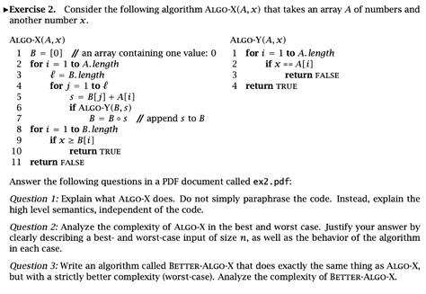 Solved Exercise 2 Consider The Following Algorithm