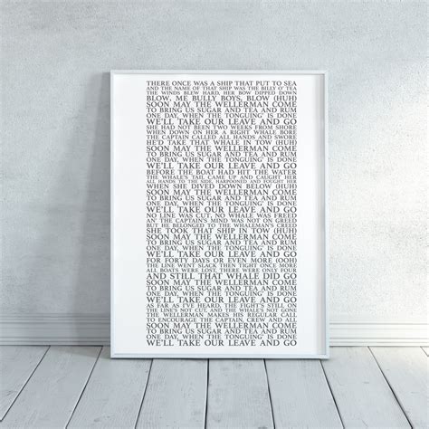 Wellerman Song Lyrics Print Official Licensed Print Poster Etsy