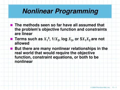 PPT Nonlinear Programming PowerPoint Presentation Free Download ID