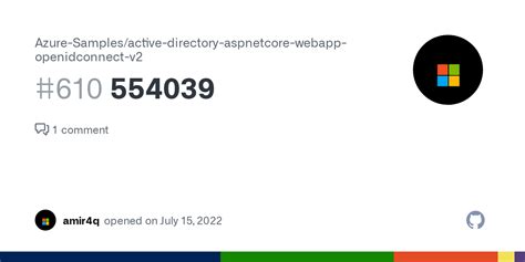 554039 · Issue 610 · Azure Samplesactive Directory Aspnetcore Webapp