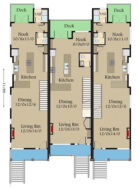 Modern Triplex Floor Plans 336 Du 7 Bed X 3 Bath X 3 Car 336 69 M2
