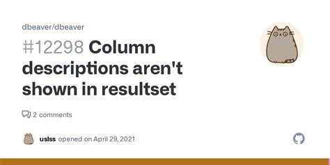 Column Descriptions Arent Shown In Resultset · Issue 12298 · Dbeaverdbeaver · Github