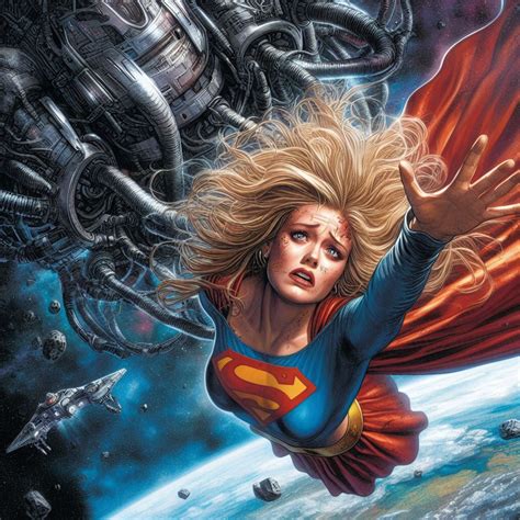 Supergirl Being Pulled Into The Alien Spaceship By Necromancer Rev On