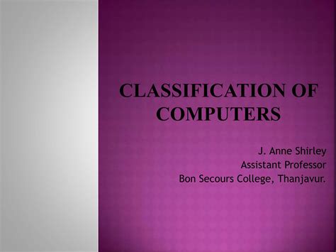 Classification Of Computers Ppt